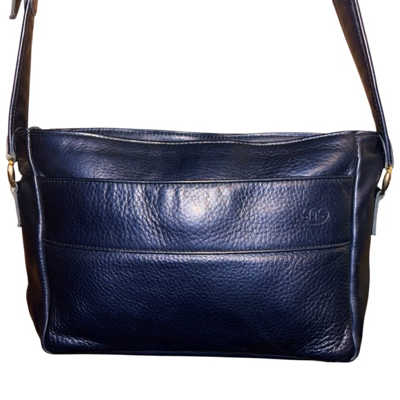 SAS | Bags | Vintage Sas Full Grain Leather Navy | Poshmark